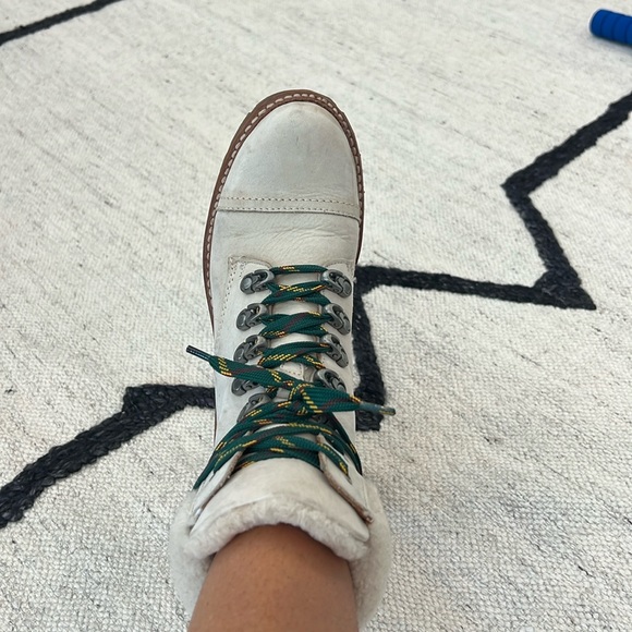 Frye | Shoes | White Scruffy Boots | Poshmark